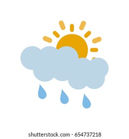 Sun Rain Cartoon Style Abstract Downpour Stock Vector (Royalty Free ...