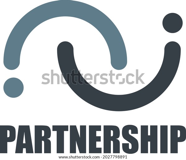 Partnership Business Logo Concept Creative Teamwork Stock Vector ...