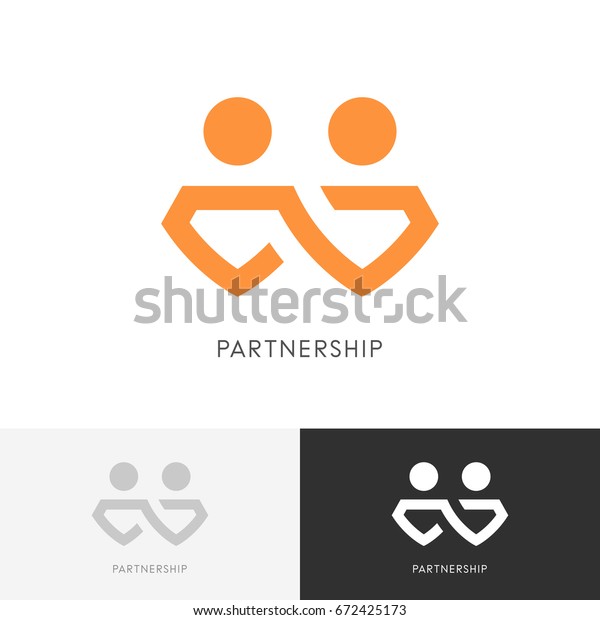 Partnership Business Logo Two Partners Work Stock Vector (Royalty Free ...
