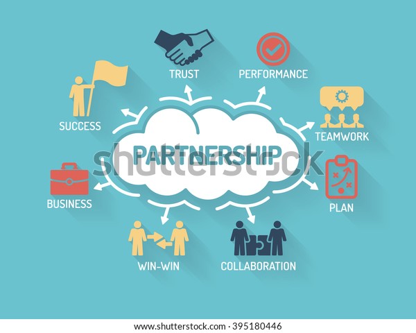 Partnership Chart Keywords Icons Flat Design: เวกเตอร์สต็อก (ปลอดค่า ...