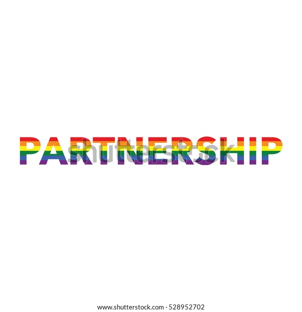 Partnership Rainbow Color Calligraphy On White Stock Vector (Royalty ...