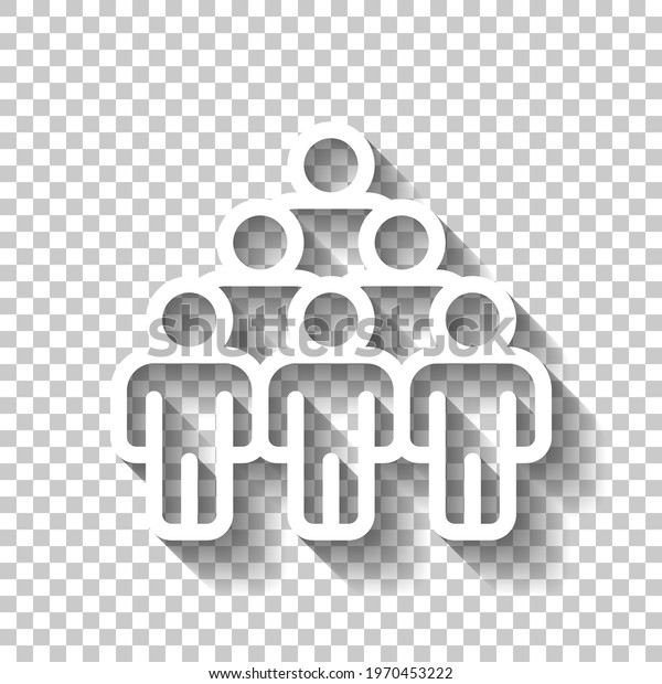 Partnership, teamwork, simple business logo. White linear icon with ...
