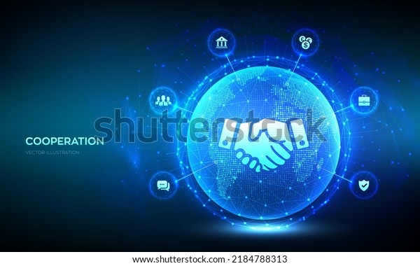 Partnership Technology Concept Business Partnership Global Stock Vector ...