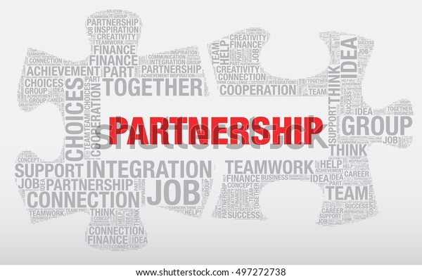 Partnership Word Cloud Concept Made Puzzle Stock Vector (Royalty Free ...