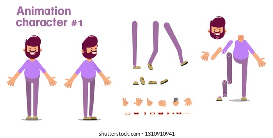 Parts Body Template Design Work Animation Stock Vector (Royalty Free ...