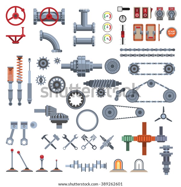 Parts Machinery Stock Vector (Royalty Free) 389262601 | Shutterstock