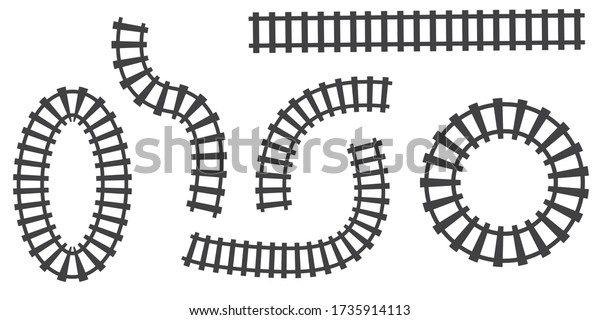 Parts Railway Different Shapes Vector Illustration Stock Vector ...