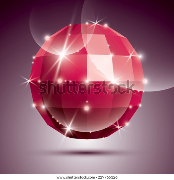 Party 3d Red Twinkle Disco Ball Stock Vector (Royalty Free) 229765126