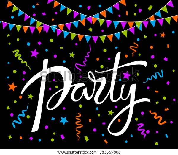 Party Abstract Background Hand Written Letters Stock Vector (Royalty ...