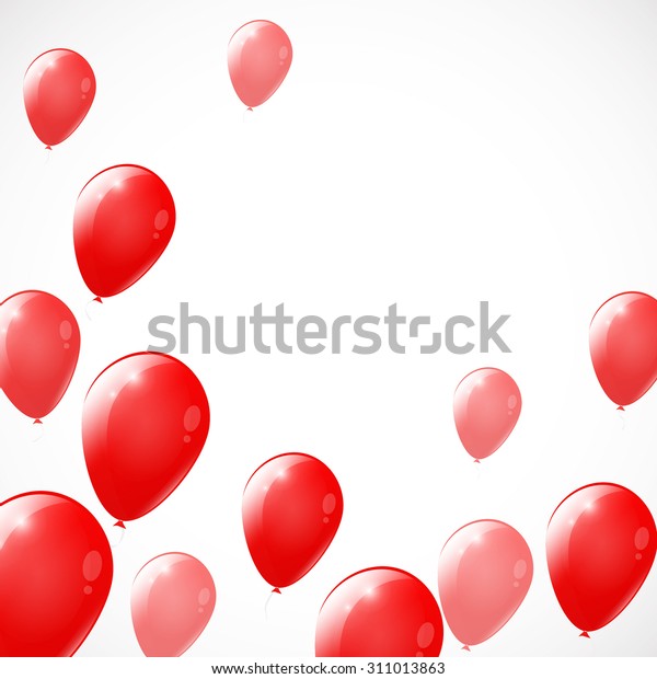 Party Background Red Balloons Festive Background Stock Vector (Royalty ...