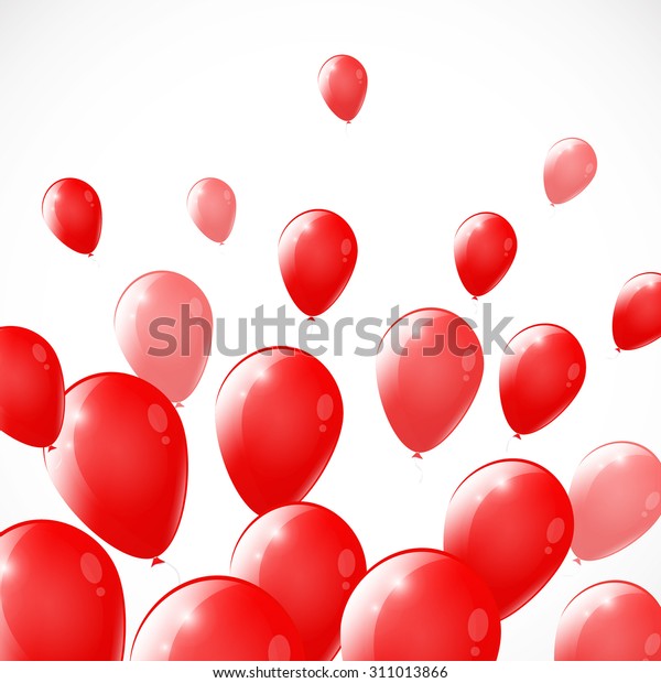 Party Background Red Balloons Festive Background Stock Vector (Royalty ...
