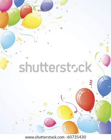 Party Balloons Corner Design Element Layout Stock Vector (Royalty Free ...
