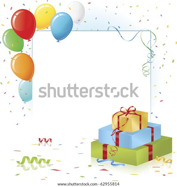 Party Border Design Reflective Surface Gifts Stock Vector (Royalty Free ...