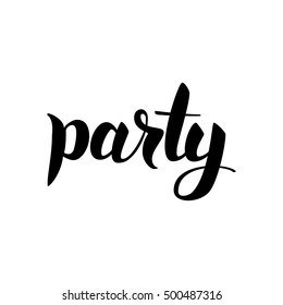 Party Calligraphy Vector Illustration Ink Brush: vector de stock (libre ...