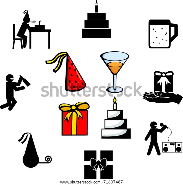 Party Celebration Illustrations Symbols Set Stock Vector (Royalty Free ...
