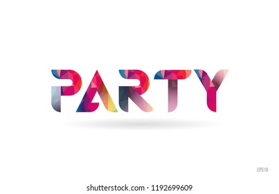 Party Colored Rainbow Word Text Suitable Stock Vector (Royalty Free ...
