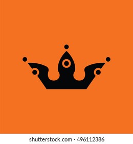 Party Crown Icon Orange Background Black Stock Vector (Royalty Free ...