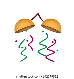 Party Emoticon On White Background Isolated Stock Vector (Royalty Free ...