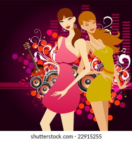 Party Girls Stock Vector (Royalty Free) 22915255 | Shutterstock