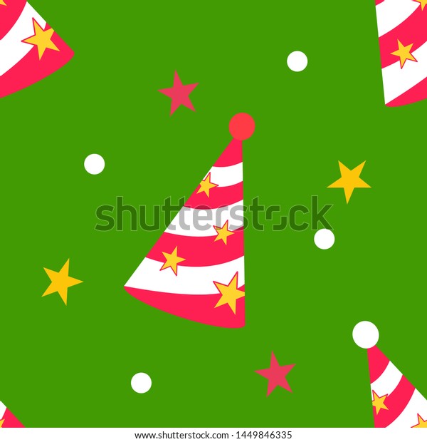 Party Hat Background Design Stars White Stock Vector (Royalty Free ...