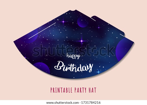 Party Hats Printable Space Explorer Print Stock Vector (Royalty Free ...
