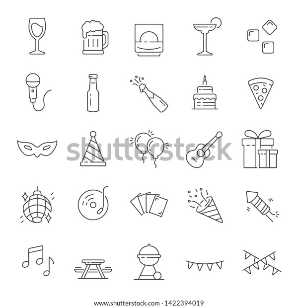 party icon. Set of party. vector illustration