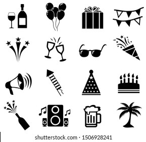 Party Icon Set Vector Party Symbol Stock Vector (Royalty Free ...