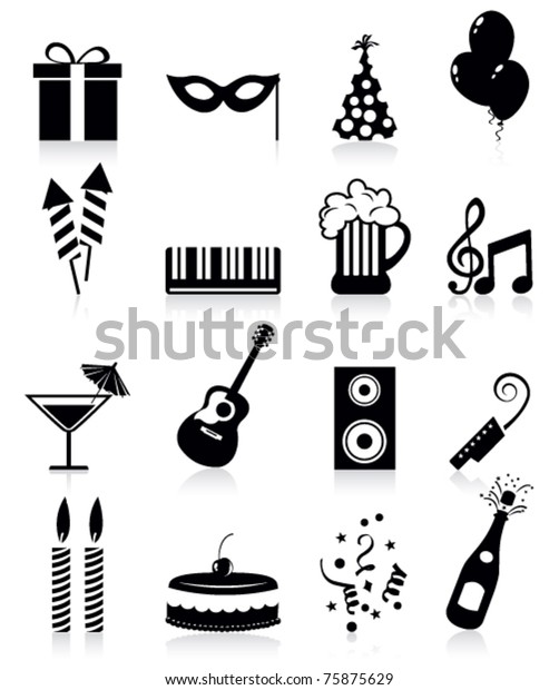 Party Icons Stock Vector (Royalty Free) 75875629