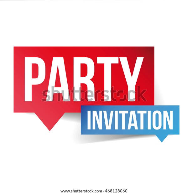 Party Invitation Label Sign Stock Vector (Royalty Free) 468128060 ...