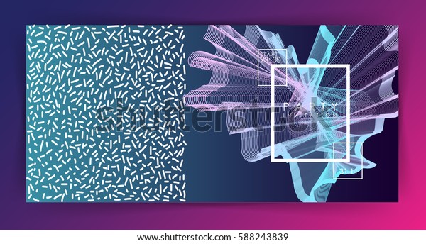 Party Invitation Poster Template Gradient Background Stock Vector ...