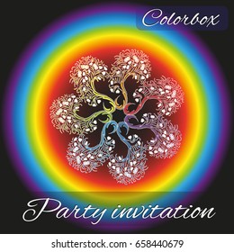 Party Invitation Vector Illustration Circular Pattern Stock Vector ...