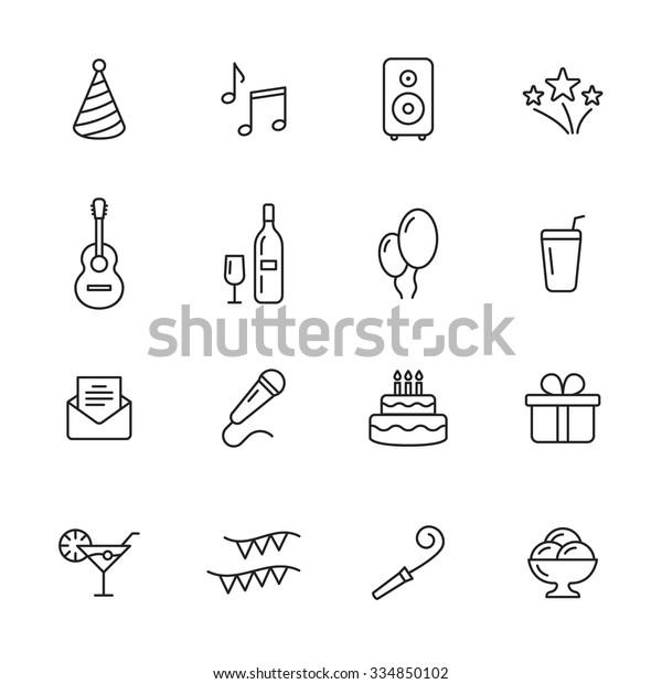 Party Line Icons Stock Vector (Royalty Free) 334850102 | Shutterstock