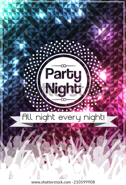 Party Night Poster Background Template Vector Stock Vector (Royalty ...