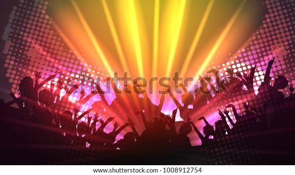 Party People Crowd Festive Disco Event Stock Vector (Royalty Free ...