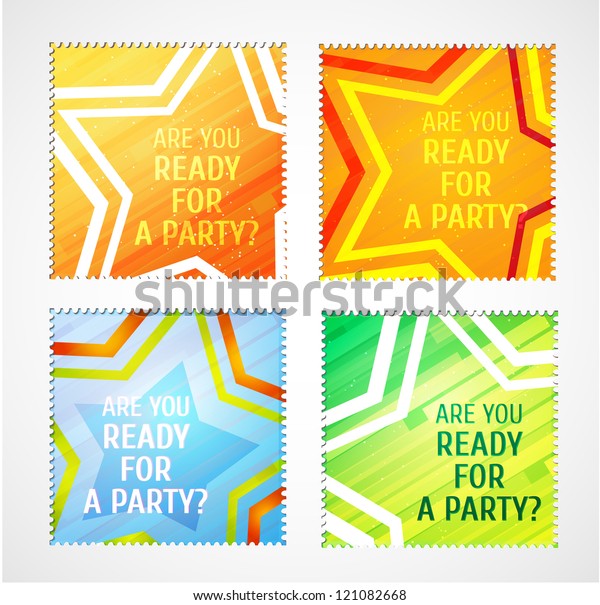 Party Stamps Stock Vector (Royalty Free) 121082668 | Shutterstock