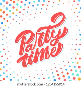 Party Time Banner Vector Lettering Stock Vector (Royalty Free) 1254155914