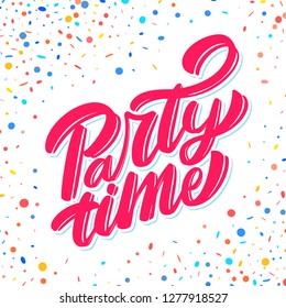 Party Time Banner Vector Lettering Stock Vector (Royalty Free) 1254155914