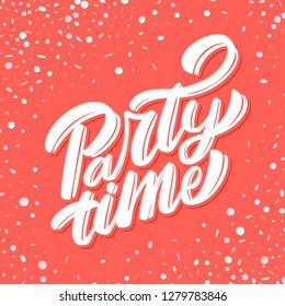 Party Time Banner Vector Lettering Stock Vector (Royalty Free ...