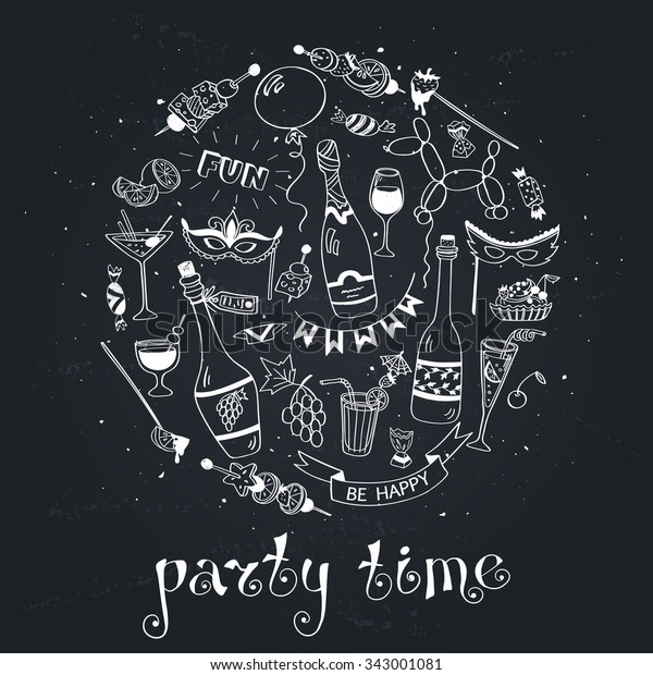 Party Time Poster Concept Concept Party Stock Vector (Royalty Free ...