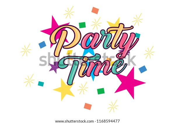 Party Time Sticker Vector Illustration Isolated: Stockvektorkép ...