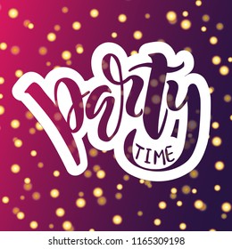 Party Time Vector Illustration Handdrawn Lettering Stock Vector ...