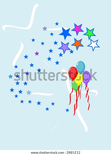 Party Vector Stars Balloons Stock Vector (Royalty Free) 2885212