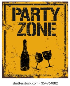 Party Zone Damaged Sign Stock Vector (Royalty Free) 354764882 ...