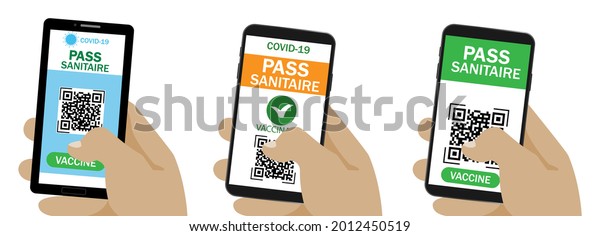 Pass Sanitaire Qr Codecovid 19 Passportvector Stock Vector (Royalty ...