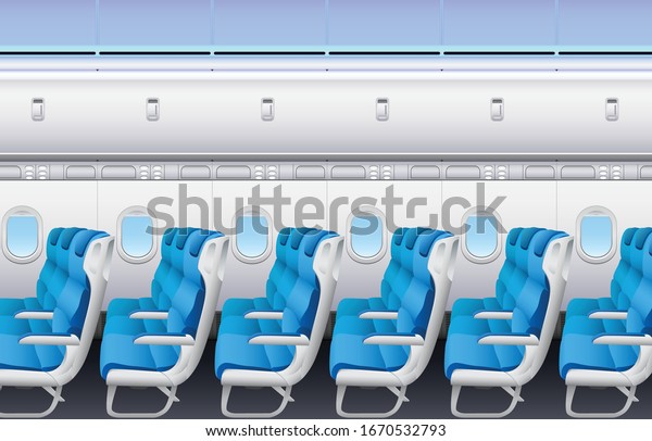 Passenger Airplane Cabin Side Viewgraphic Vector Stock Vector (Royalty ...