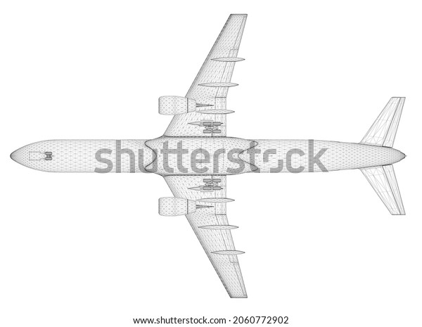 Passenger Airplane Model Isolated On White Stock Vector (Royalty Free ...