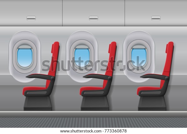 Passenger Airplane Red Vector Interior Aircraft Stock Vector (Royalty ...