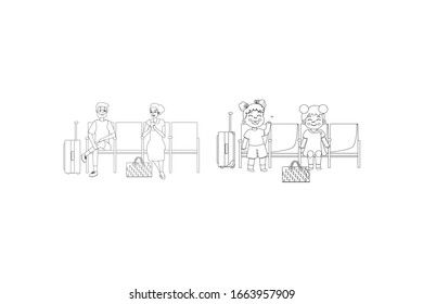 Passenger Airport Object Vector Outline Illustration Stock Vector ...