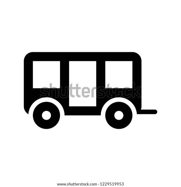 Passenger Bus Car Icon Set Solid Stock Vector (Royalty Free) 1229519953 ...