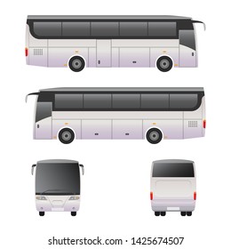 Passenger Bus Side View Front View Stock Vector (Royalty Free ...